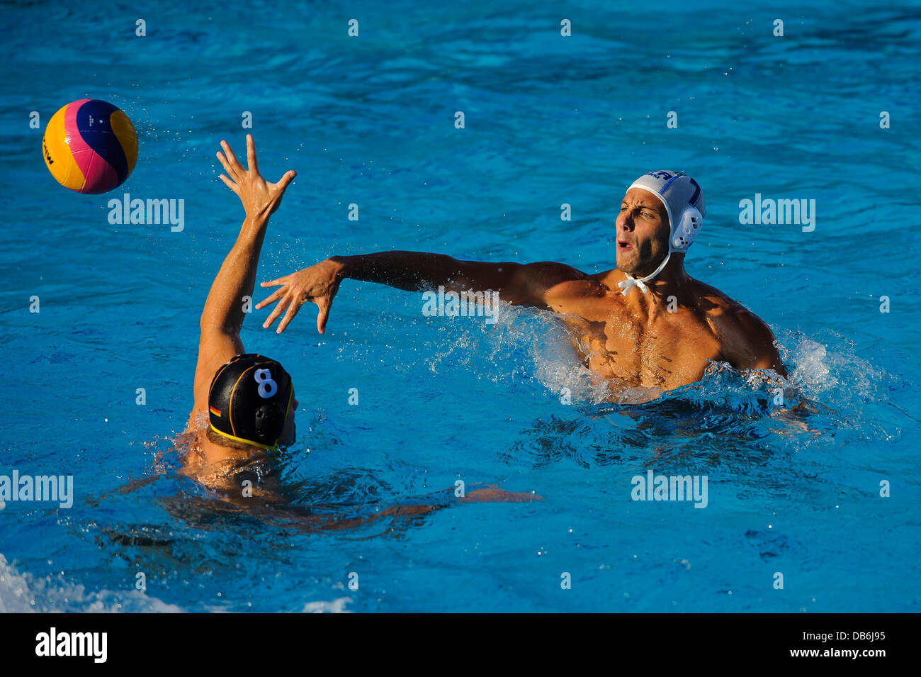 Barcelona, Spain. 24th July, 2013. Niccolo Figari (#7 white cap) of ...