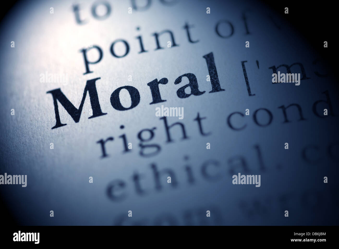 Fake Dictionary, Dictionary definition of the word Moral Stock Photo ...
