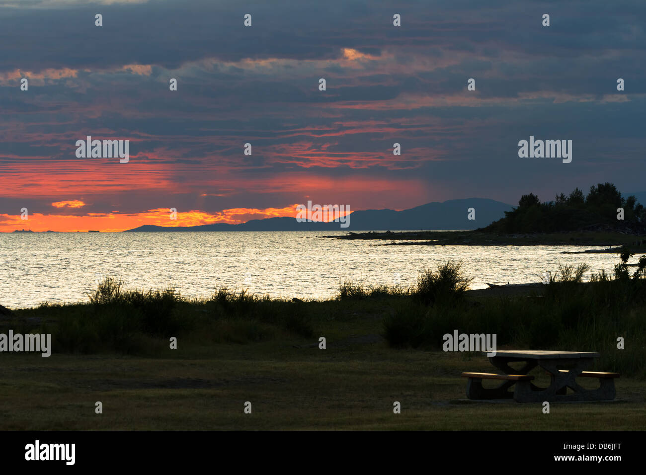 Sunset Beach on Iona Beach BC Canada Stock Photo - Alamy