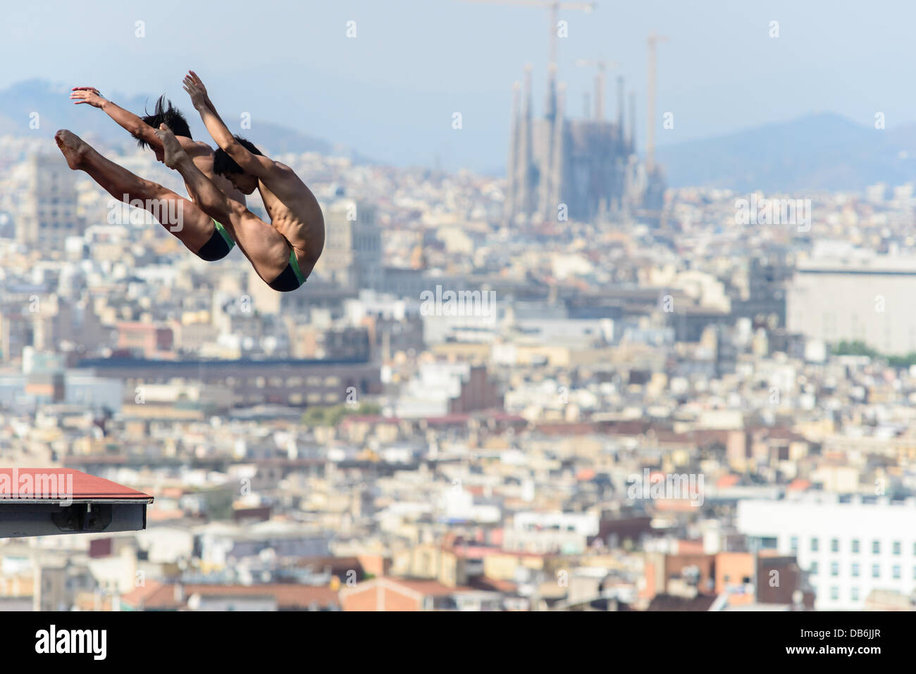 Barcelona, Spain. 21st July 2013: Korea's Haram Woo and Yeongnam Kim ...