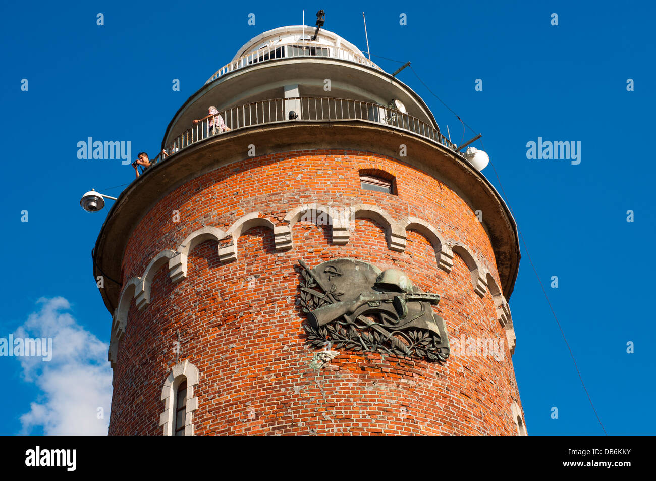 An image of brick lighthouse from the second world war in Kolobrzeg ...
