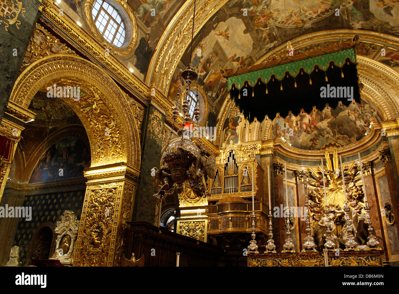 High Baroque architecture style decorations at the nave of the 17th ...
