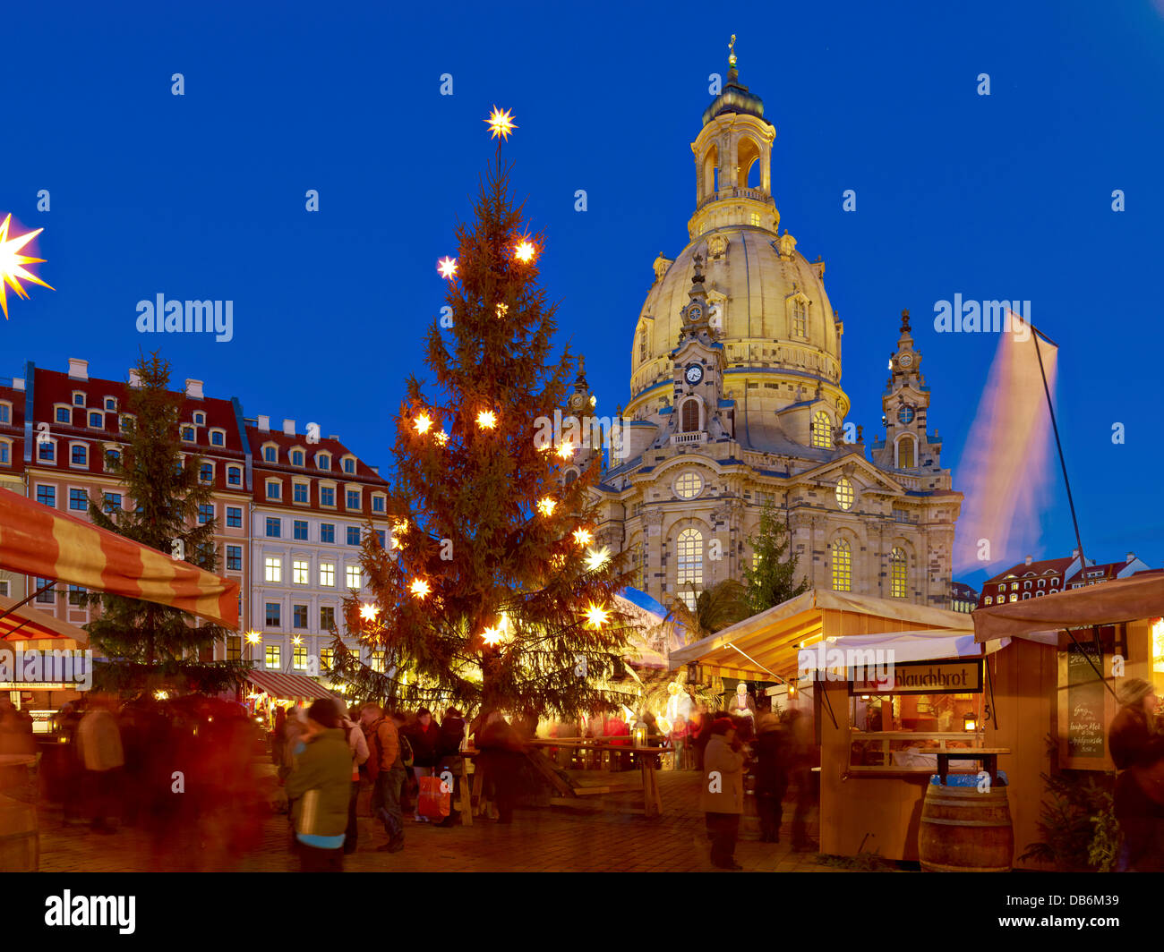 Christmas Market at the Frauenkirche church at Neumarkt Square in ...