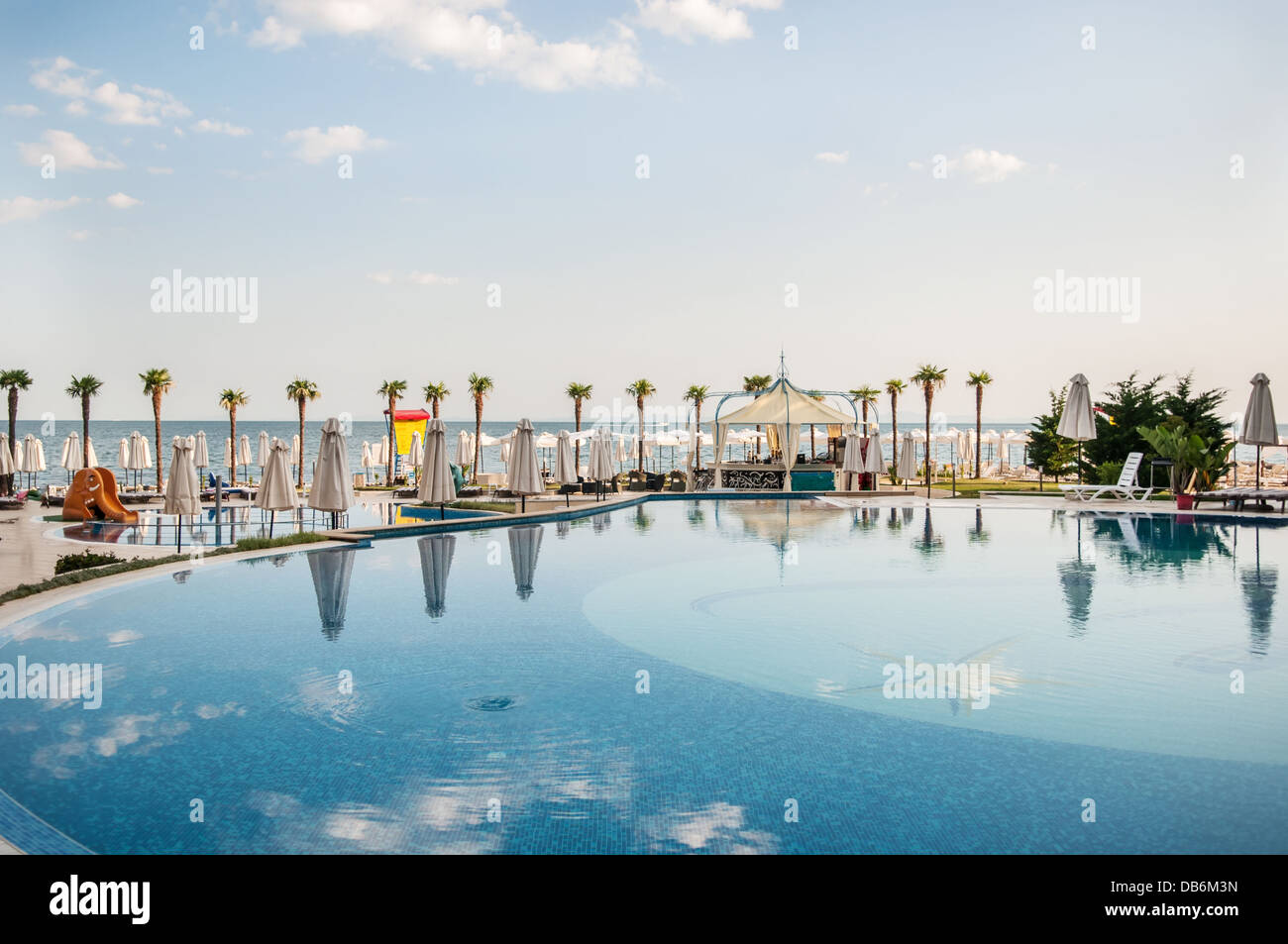 Beautiful swimming pool at the sea Stock Photo - Alamy
