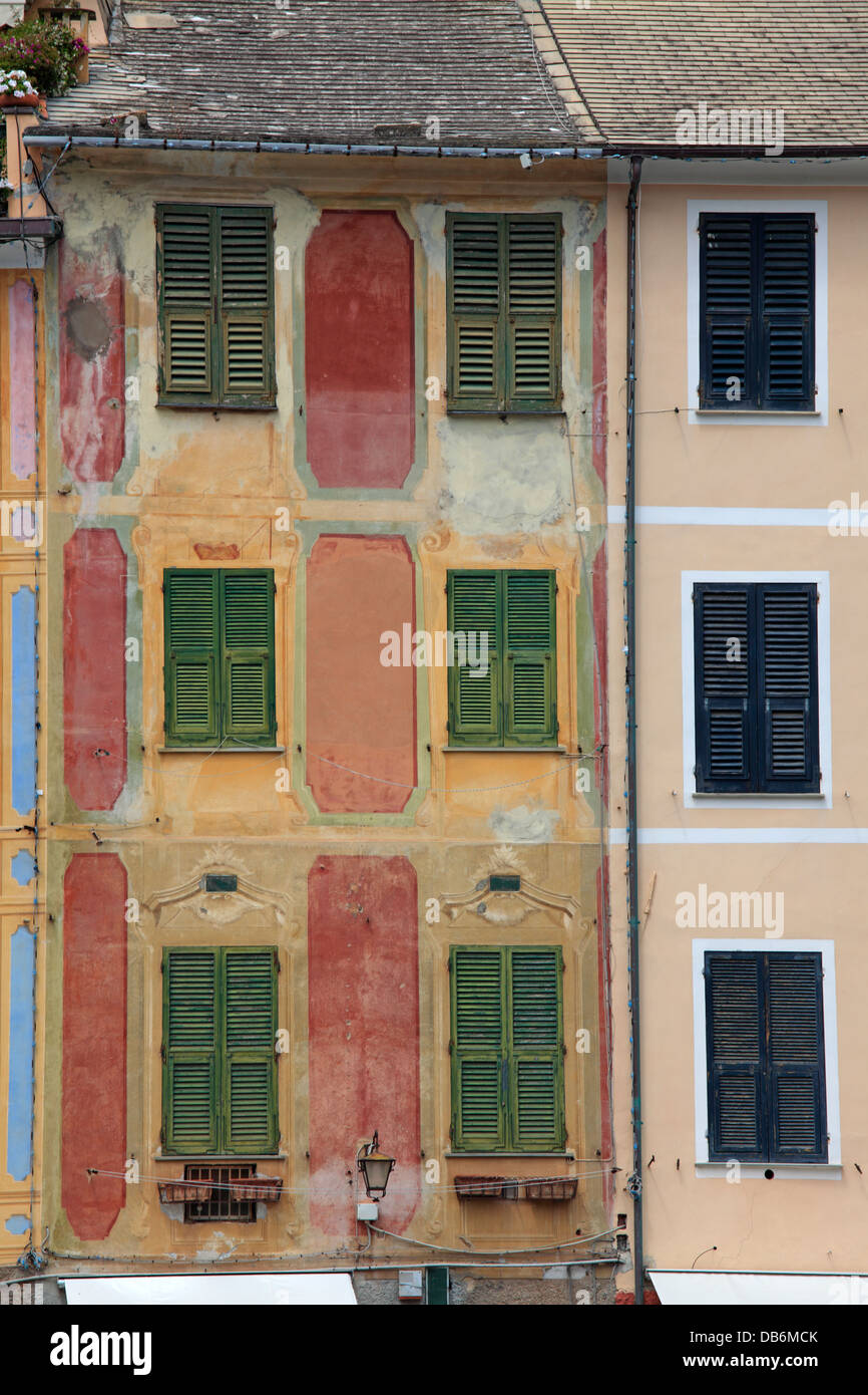 Detail of traditional building, Portofino, Liguria, Italy Stock Photo ...