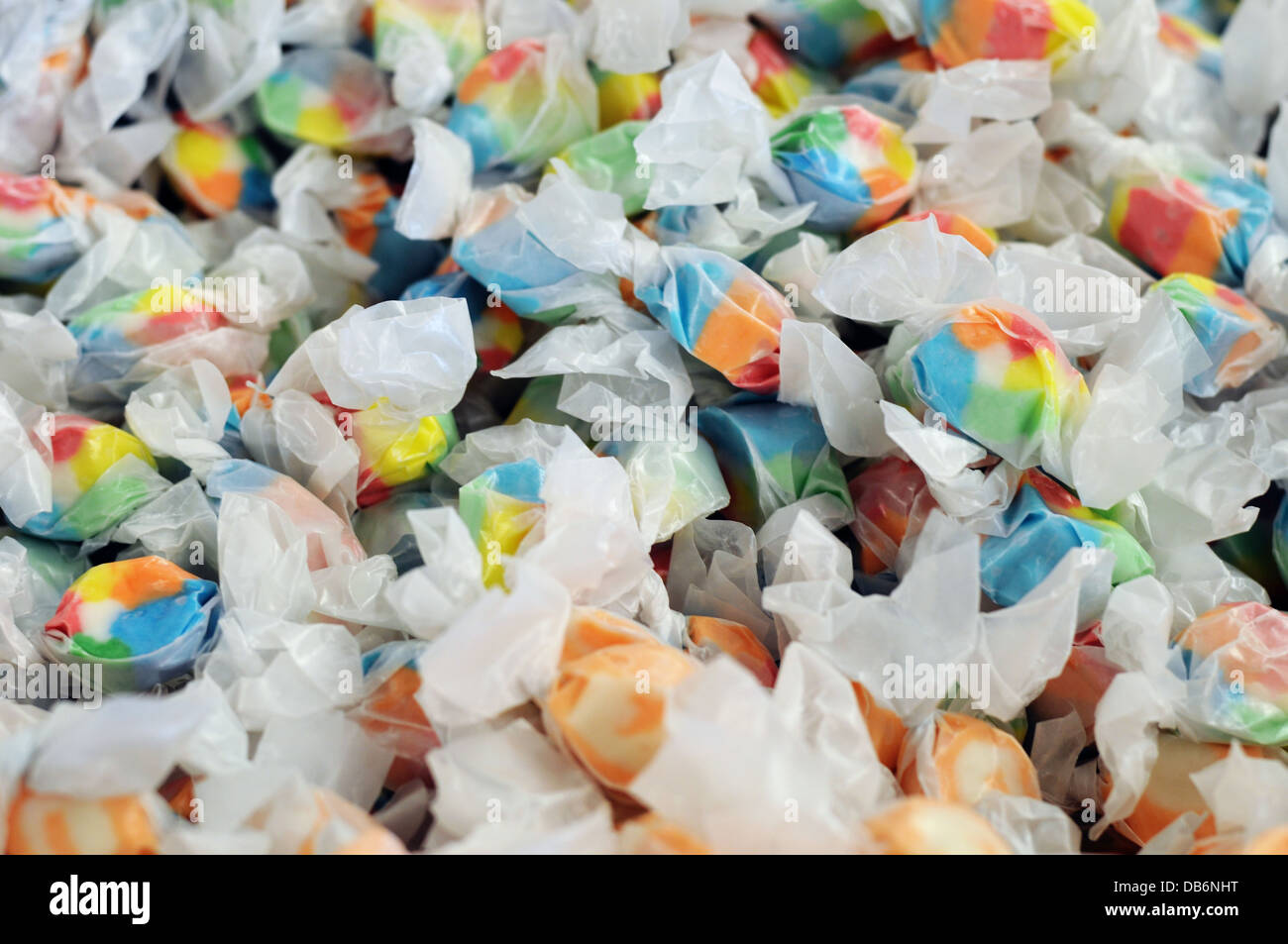 Full frame picture of salt water taffy a New England candy Stock Photo ...
