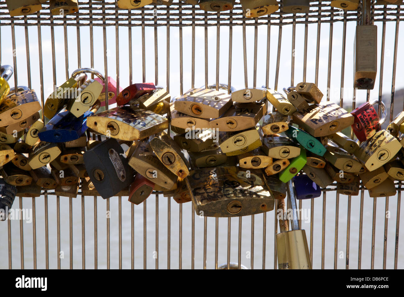 Paris Bridge locks of love Stock Photo - Alamy