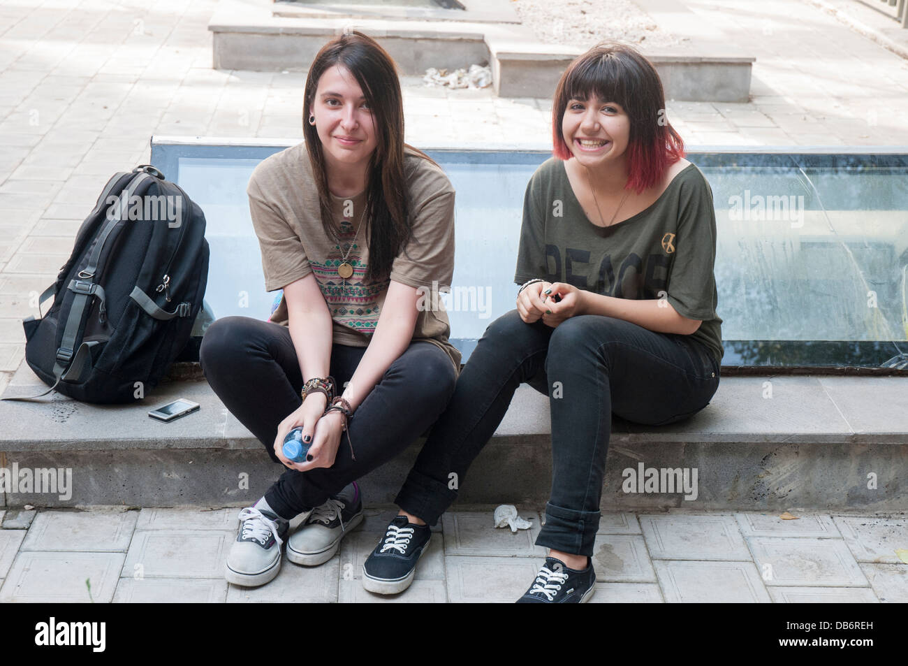 Two young women in Tbilisi Stock Photo - Alamy