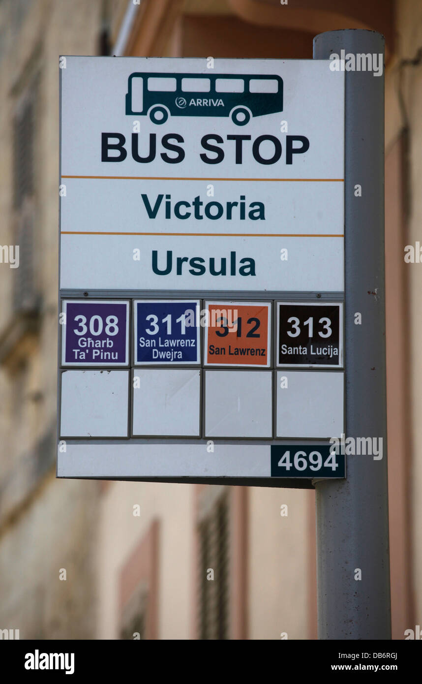 Bus stop sign in malta hi-res stock photography and images - Alamy