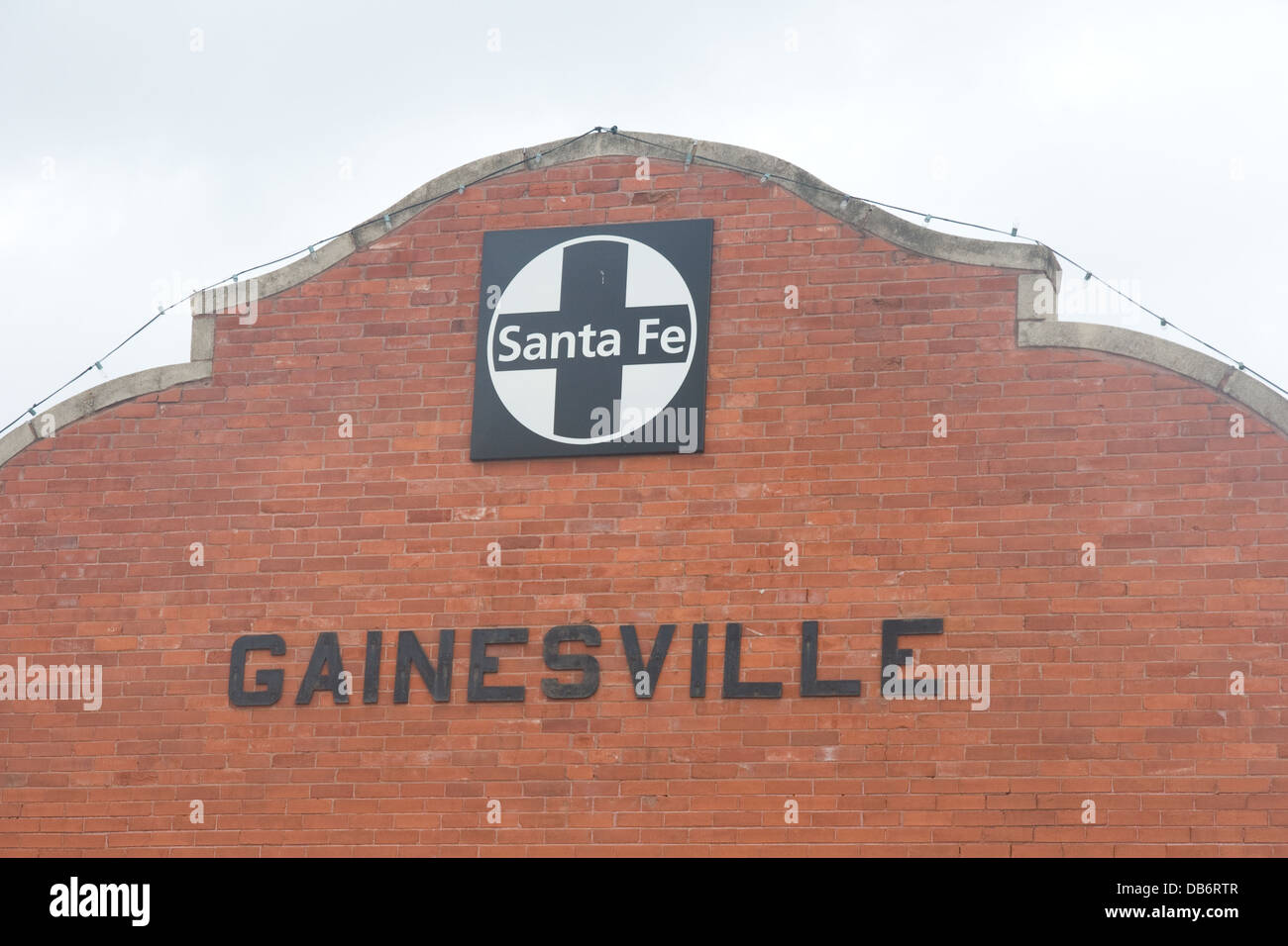Historic red brick Santa Fe Railroad Depot at Gainesville Texas USA ...