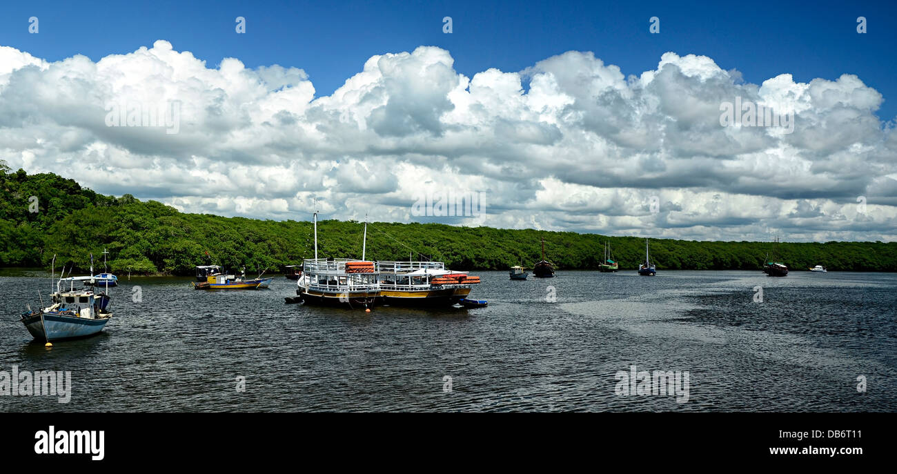 Panoramic view of the river bay Stock Photo - Alamy