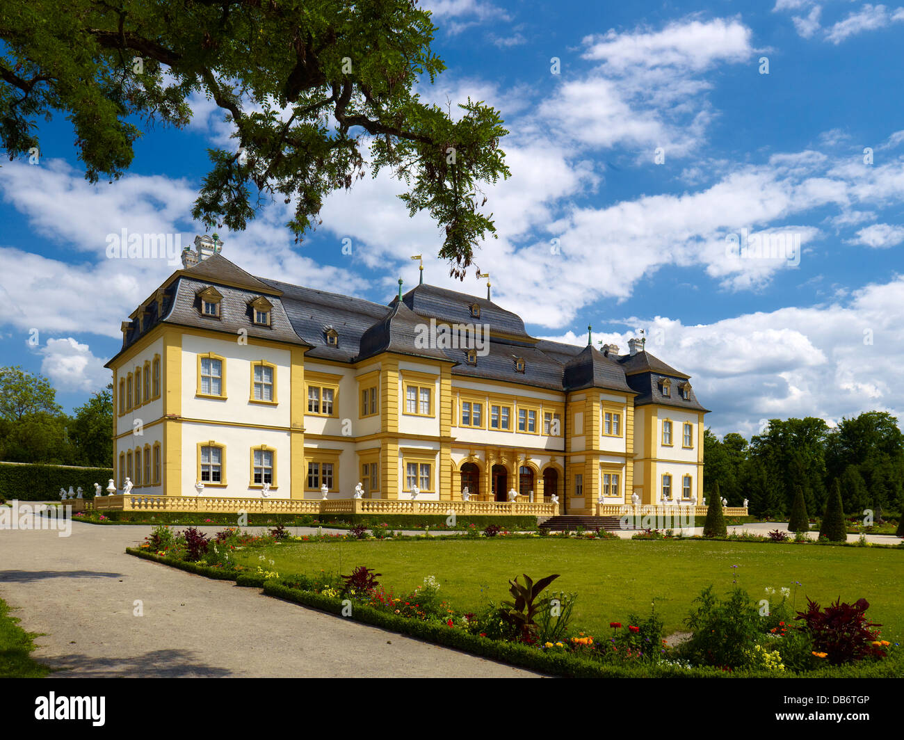 Baroque castle Veitshoechheim near Wuerzburg, Lower Franconia, Bavaria ...