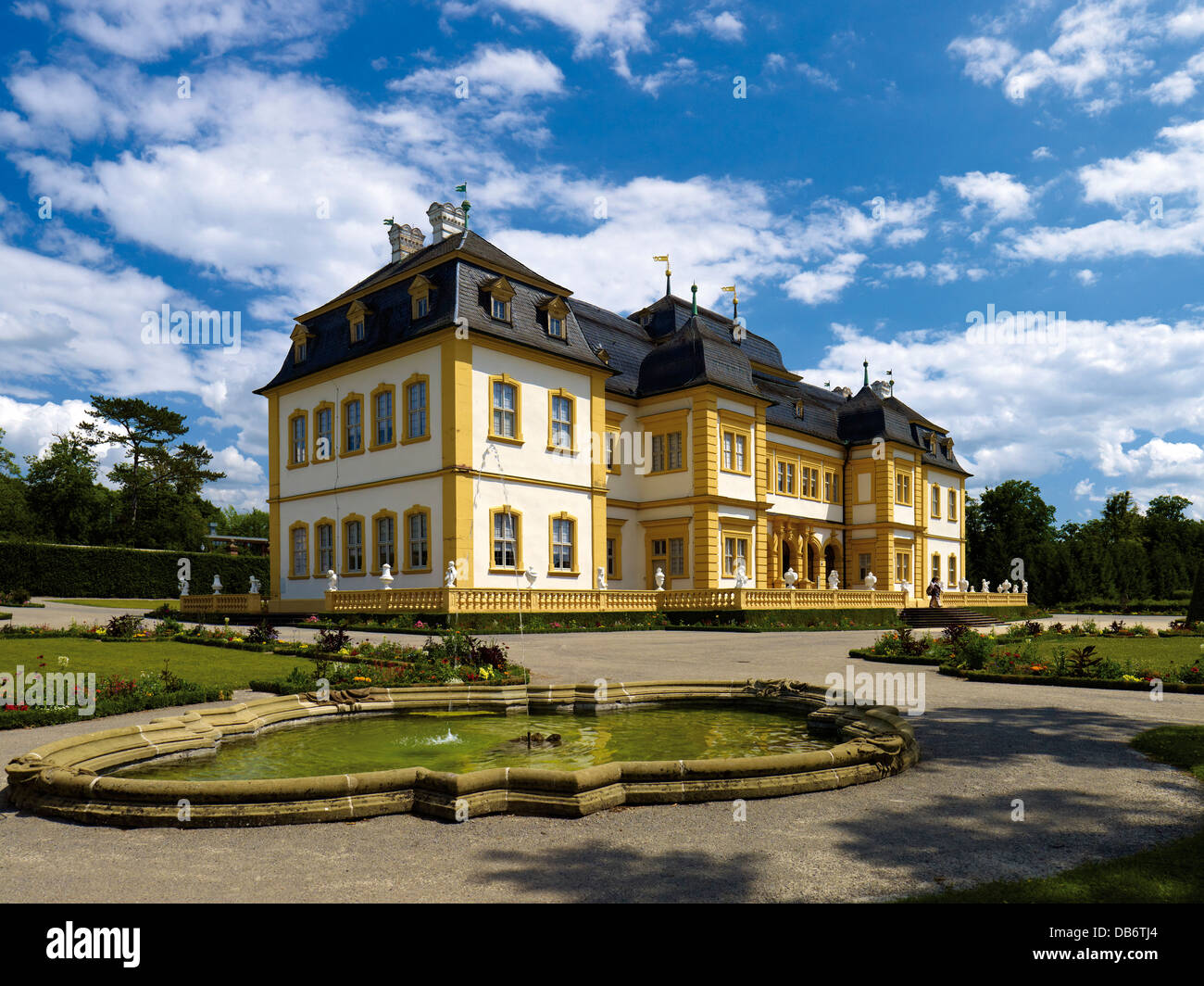 Baroque castle Veitshoechheim near Wuerzburg, Lower Franconia, Bavaria ...