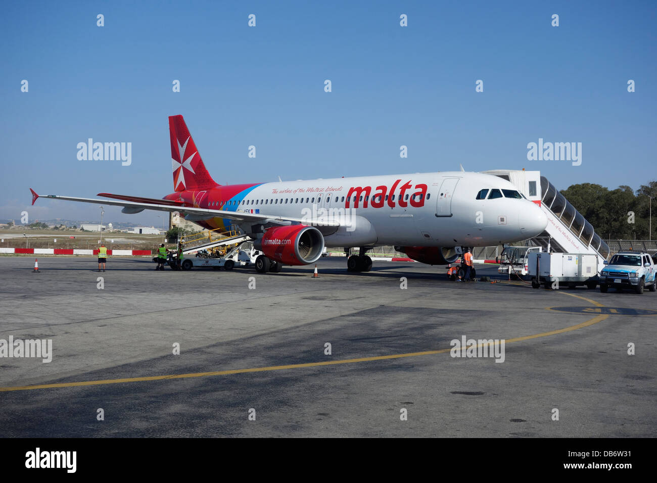 An Airbus A320 airplane of Air Malta stands on the tarmac at the ...