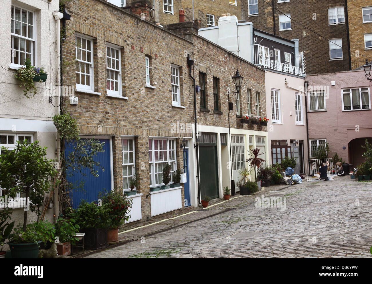 Mews homes on Central London, Conduit Mews, Paddington. July 2013 Stock ...