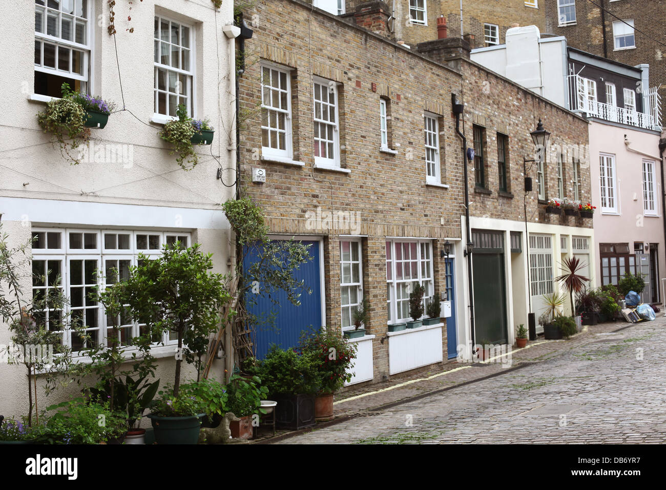 Mews homes on Central London, Conduit Mews, Paddington. July 2013 Stock ...