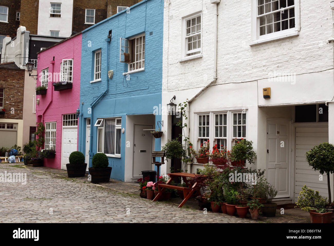 Mews homes on Central London, Conduit Mews, Paddington. July 2013 Stock ...