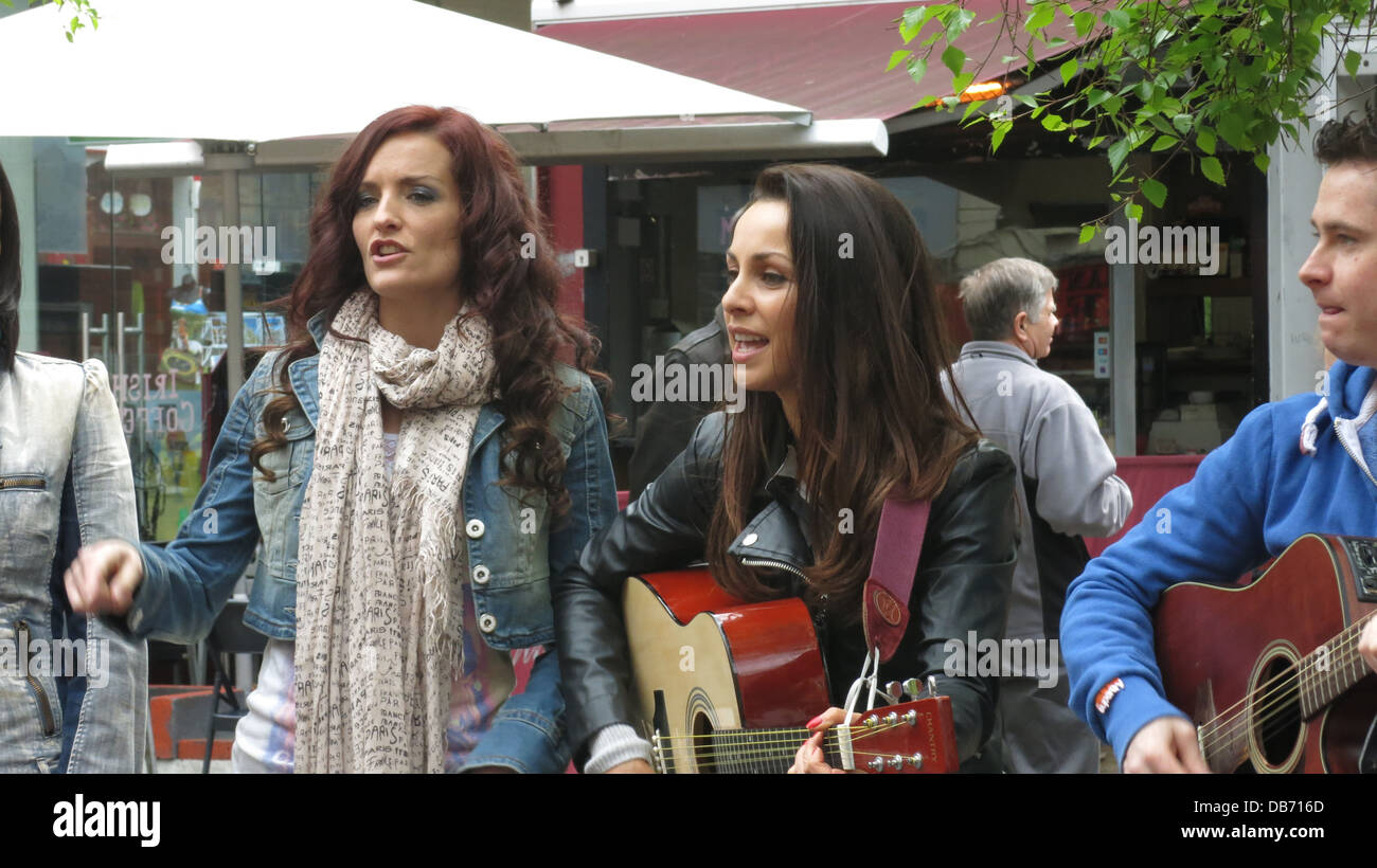 Image of a surprise busking performance by Irish pop group B*Witched in ...