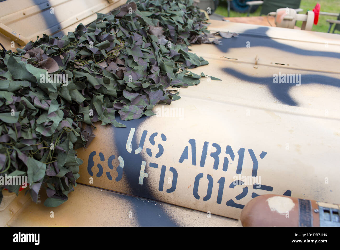 A close up of the bonnet of a US army military vehicle Stock Photo - Alamy