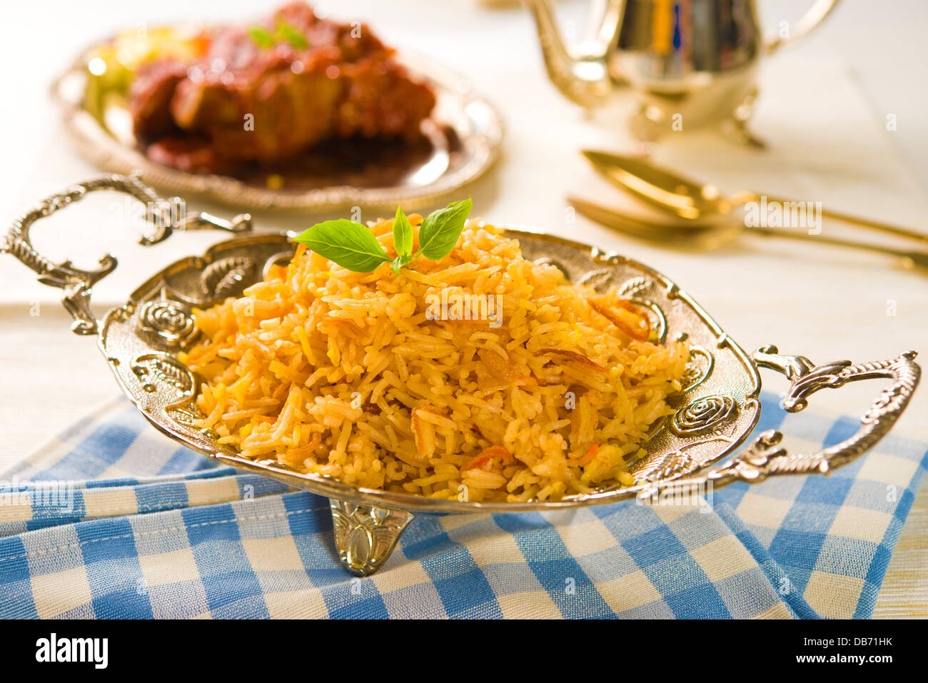Biryani chicken rice with traditional india food Stock Photo - Alamy