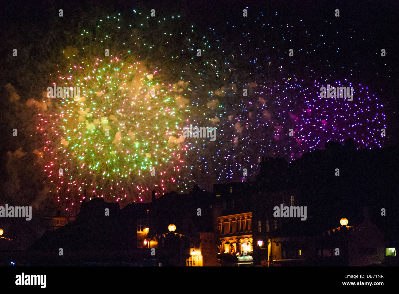 Fireworks over harbour Stock Photo - Alamy