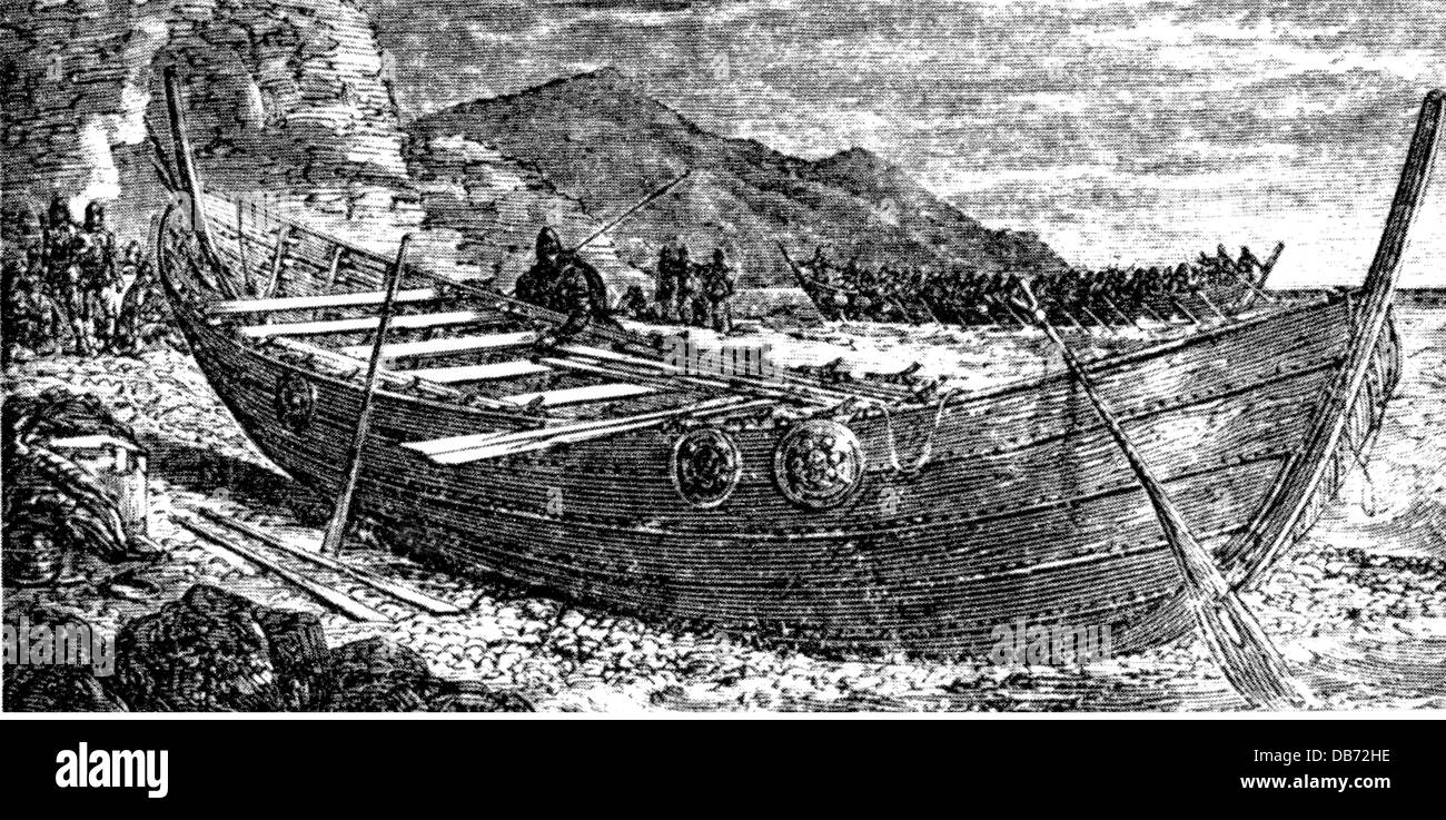 Viking ship Black and White Stock Photos & Images - Alamy