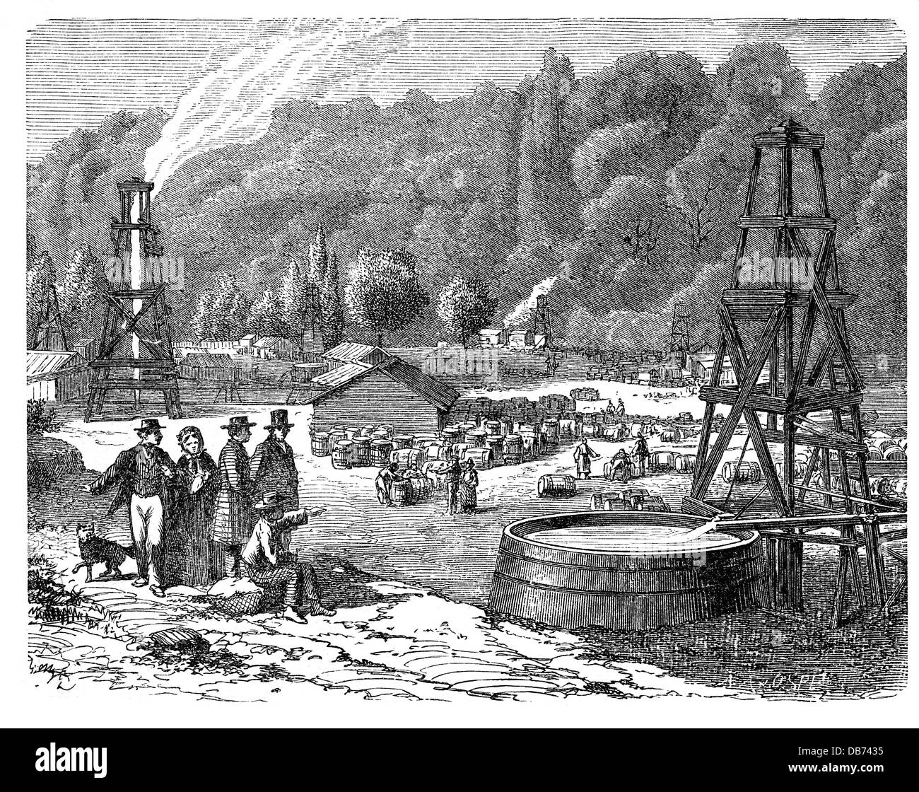 America oil well drilling rig Black and White Stock Photos & Images - Alamy