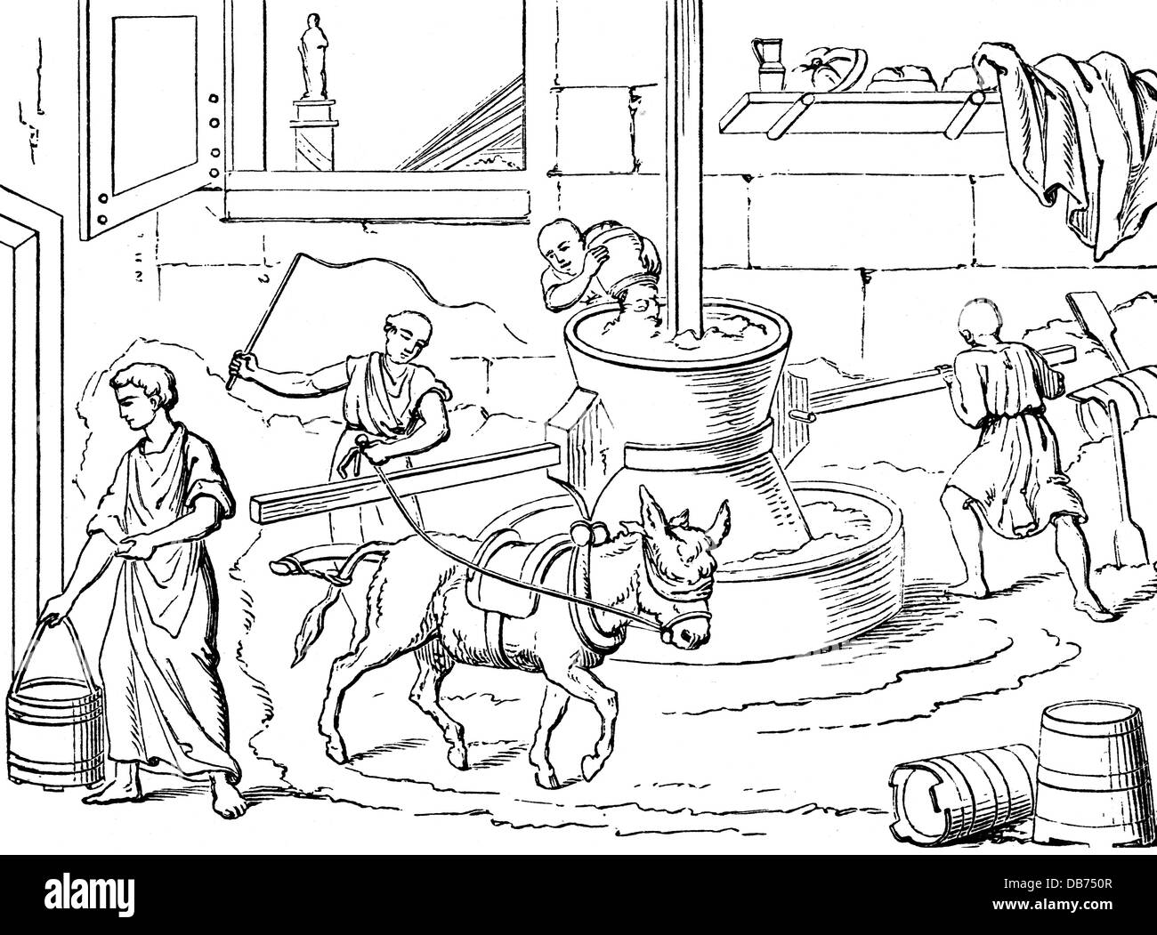 19th century flour mill Black and White Stock Photos & Images - Alamy