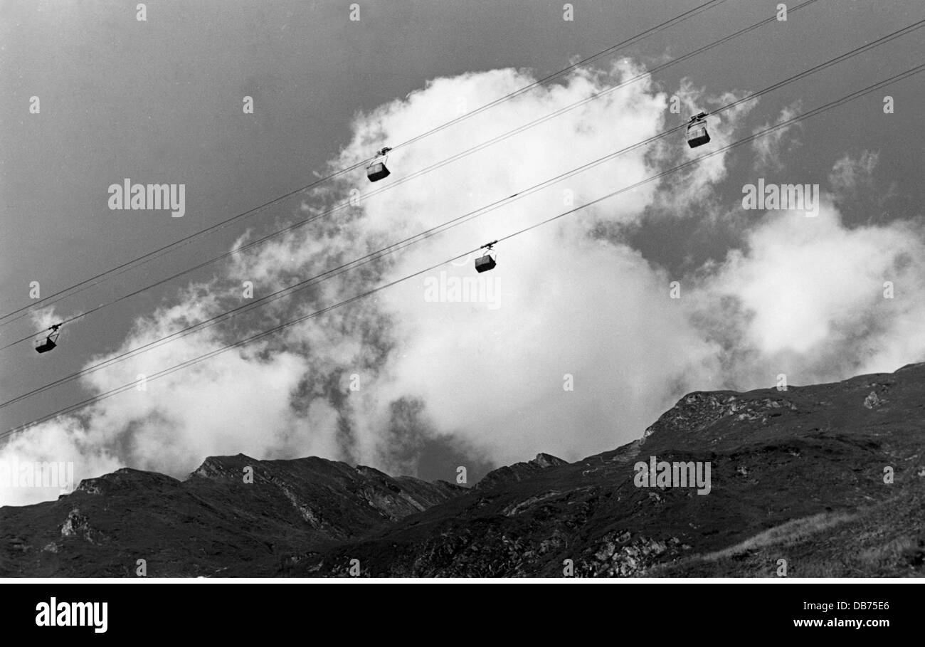 energy, water, Kaprun power station construction site, cable car for ...