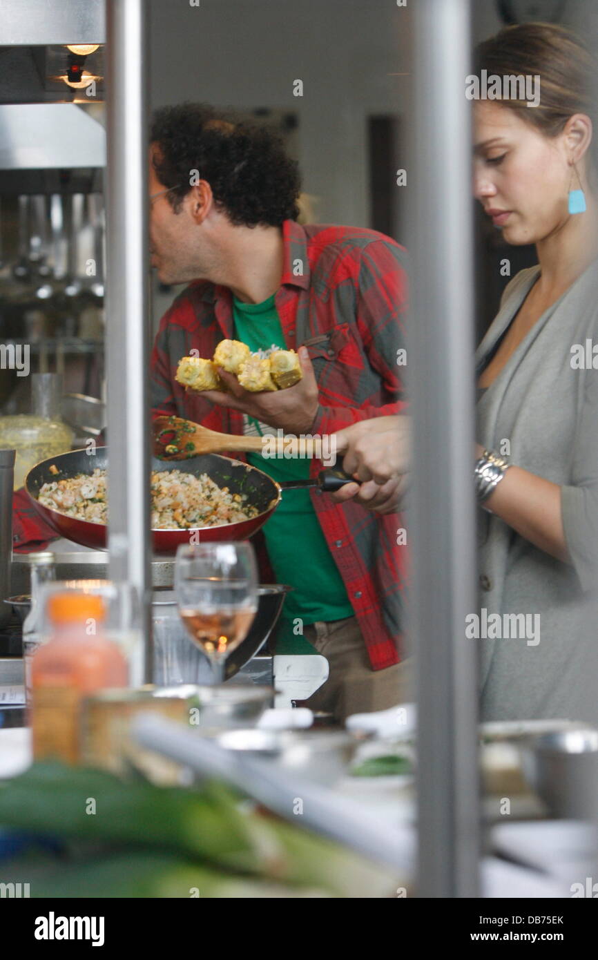Jessica Alba taking a cookery class in West Hollywood Los Angeles ...