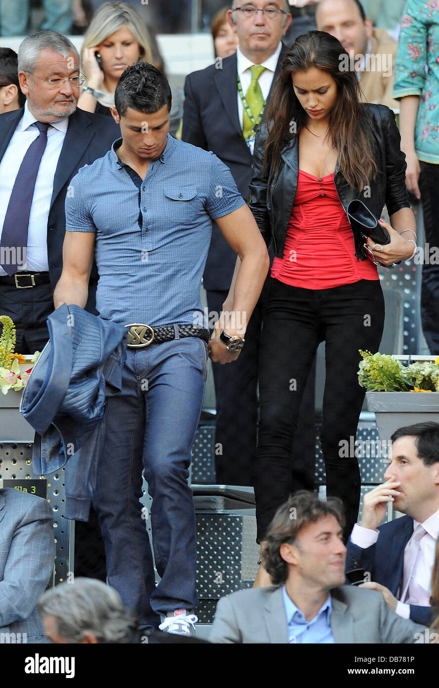 Cristiano Ronaldo and Irina Shayk during the final match of the Madrid ...