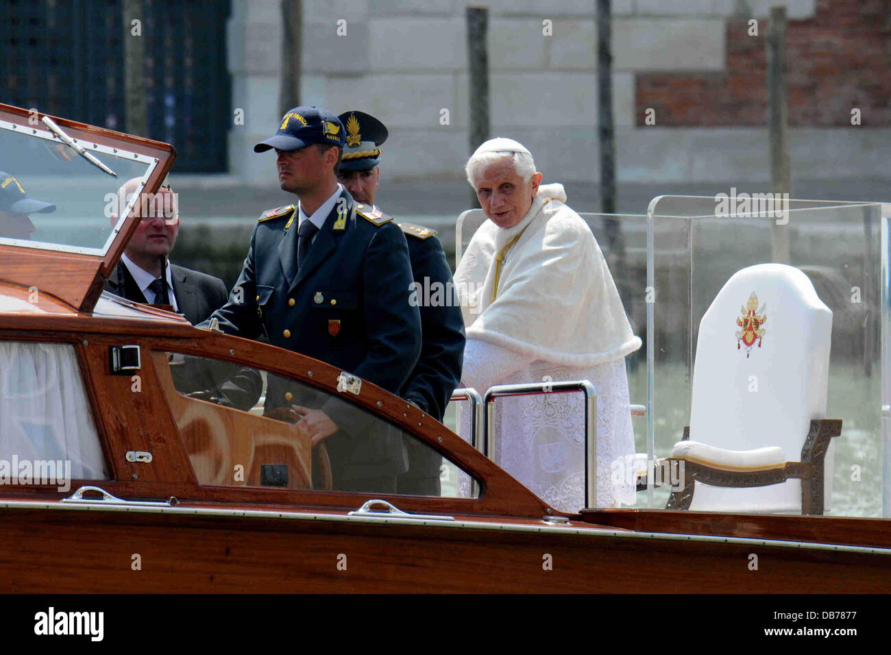 Pope Benedict XVI takes a gondola ride from Saint Mark Square to Salute ...
