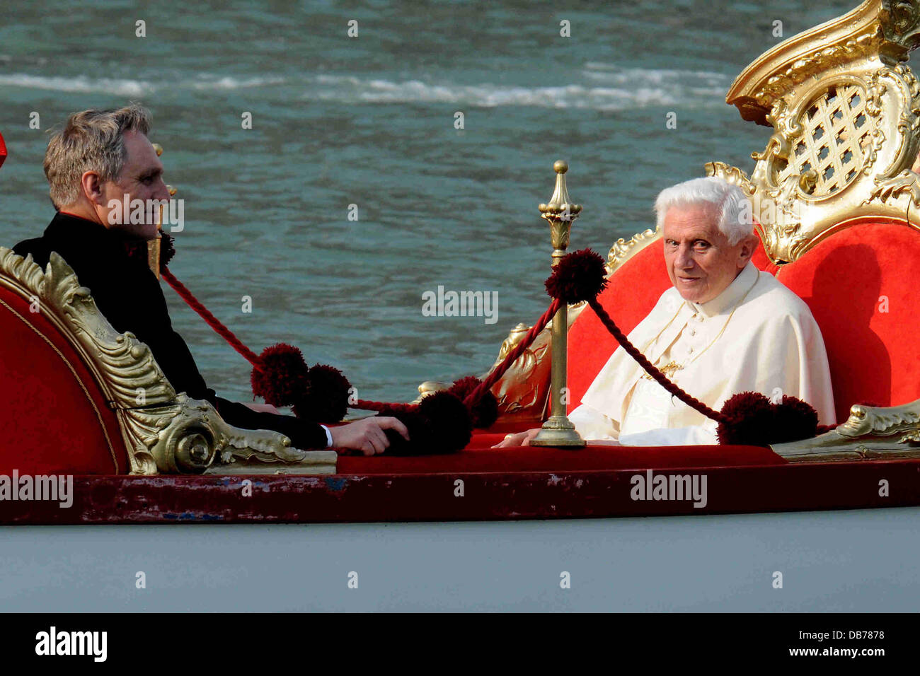 Pope Benedict XVI takes a gondola ride from Saint Mark Square to Salute ...