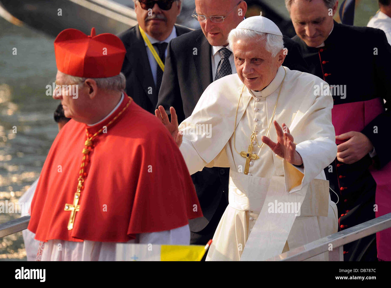 Pope Benedict XVI takes a gondola ride from Saint Mark Square to Salute ...