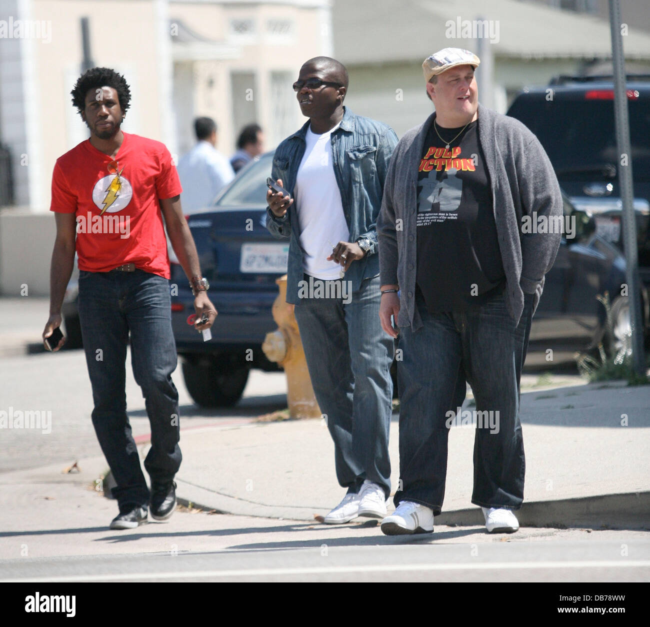 Billy Gardell (R) and Reno Wilson (C) go for lunch together at Kings ...