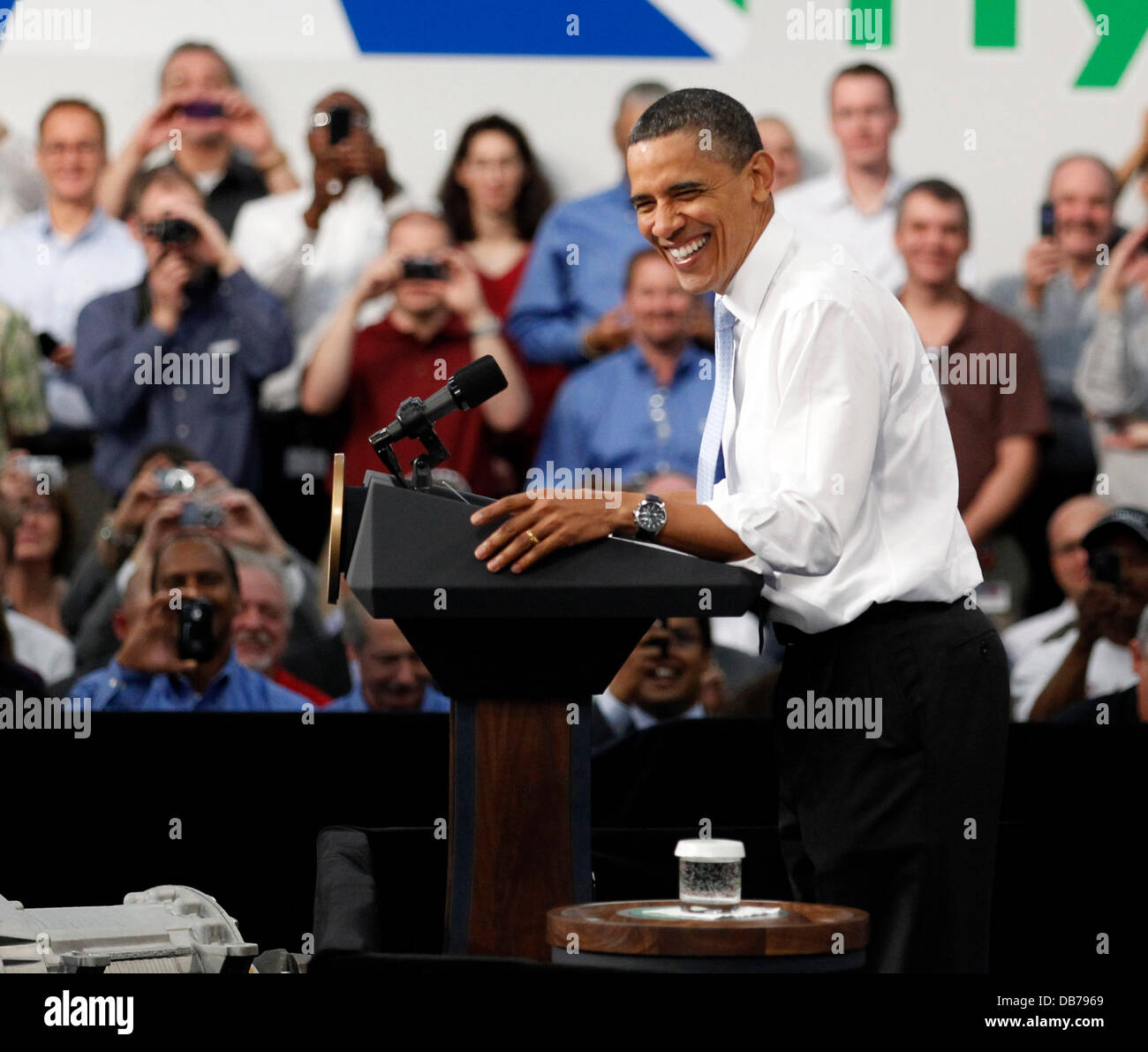 U.S. President Barack Obama speaks during his visit to Allison ...