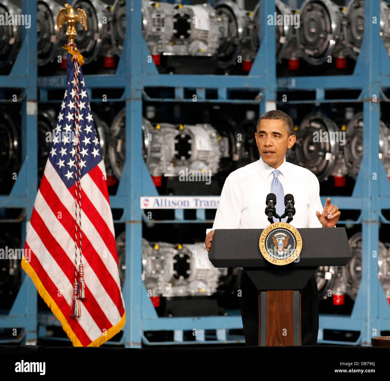 U.S. President Barack Obama speaks during his visit to Allison ...
