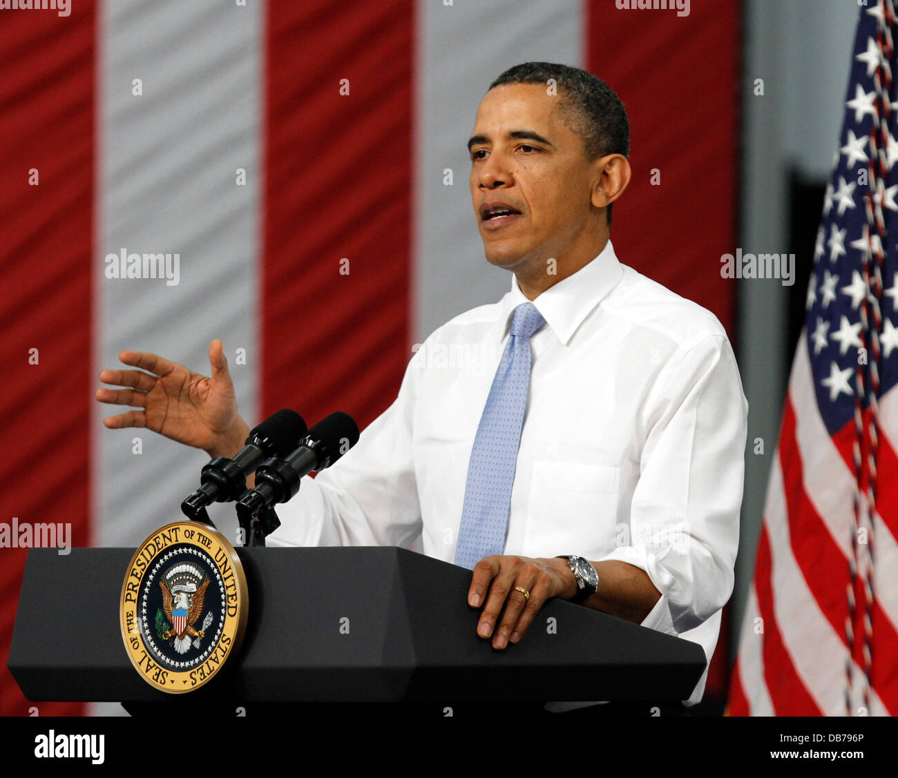 U.S. President Barack Obama speaks during his visit to Allison ...