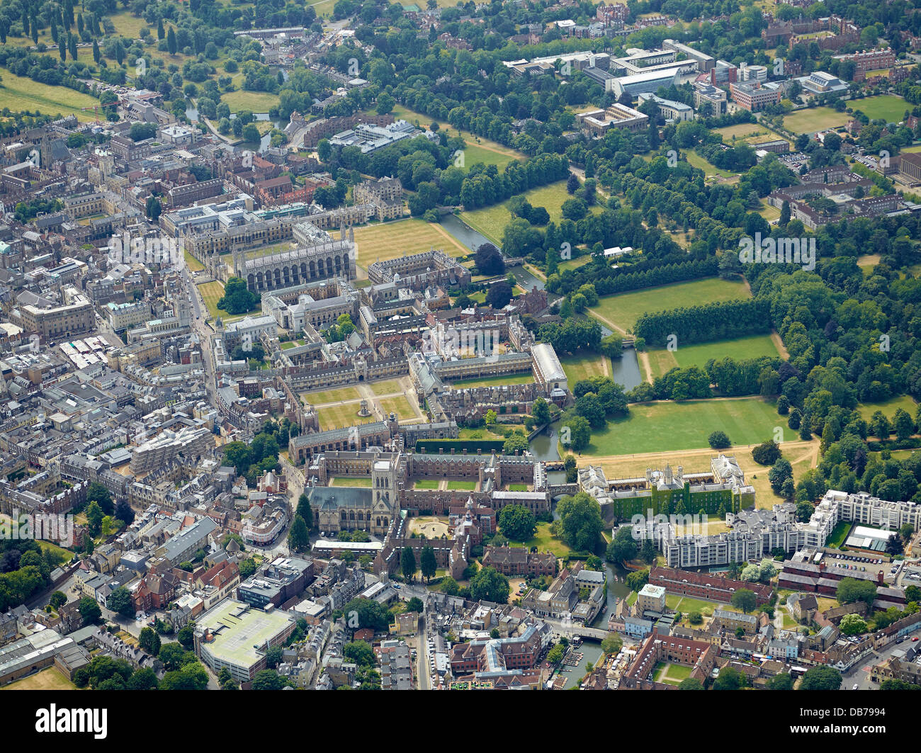 Cambridge, the great university city of England, from the air, South ...
