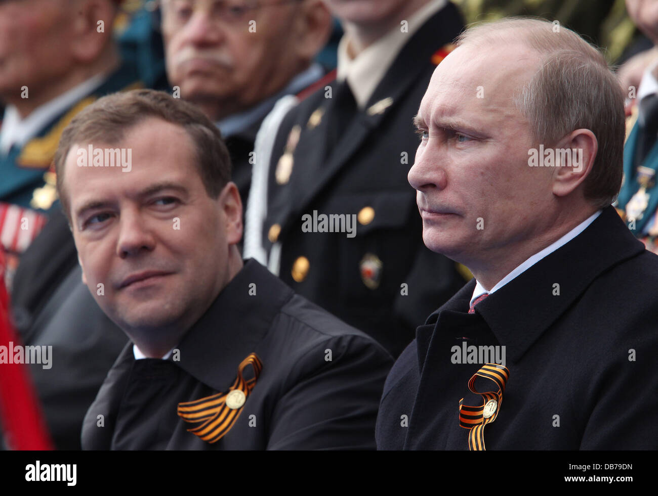 Russian President Dmitry Medvedev and Prime-minister Vladimir Putin ...