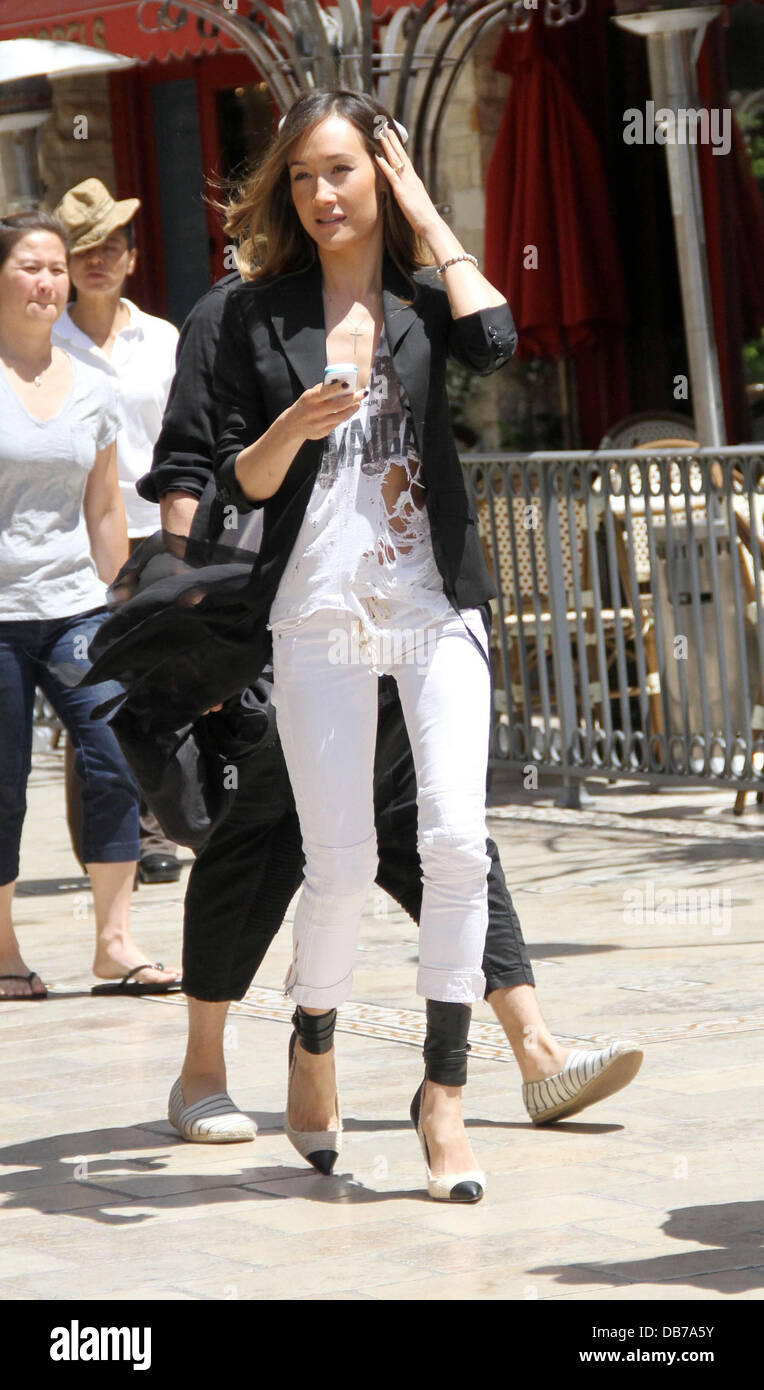 Maggie Q at The Grove to film an interview for the entertainment ...