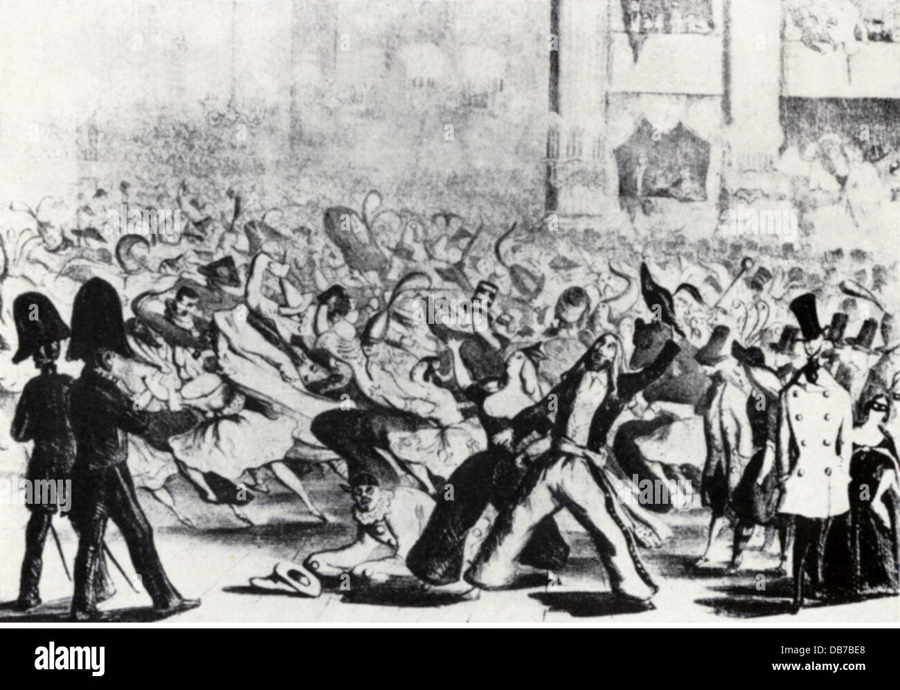 festivities, balls and parties, Parisian opera ball, lithograph, middle ...