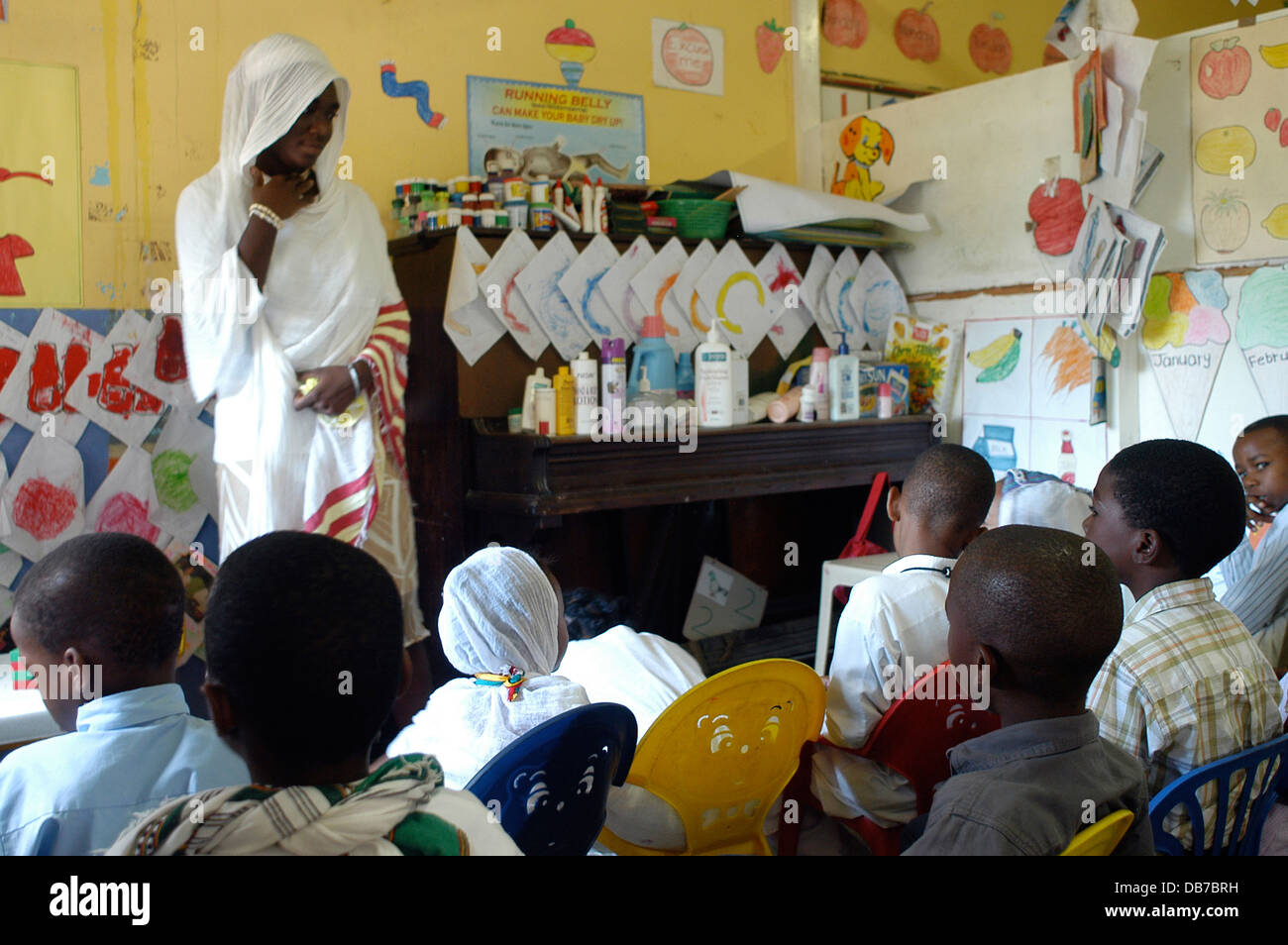Rastafarian children in a school at The Ethiopian Orthodox Church ...