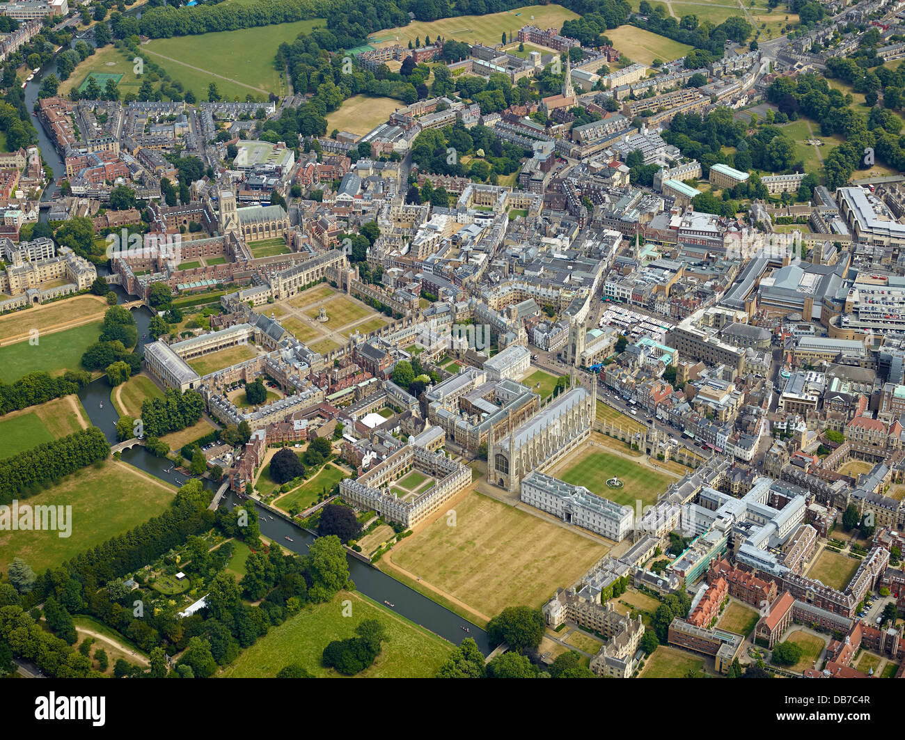 Cambridge, the great university city of England, from the air, South ...