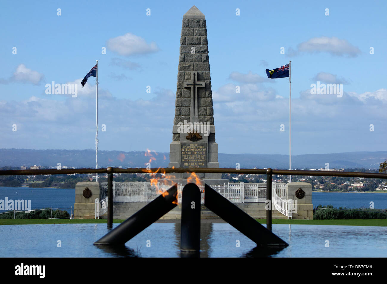 War Memorial Eternal Flame, Kings Park, Perth Western Australia Stock ...