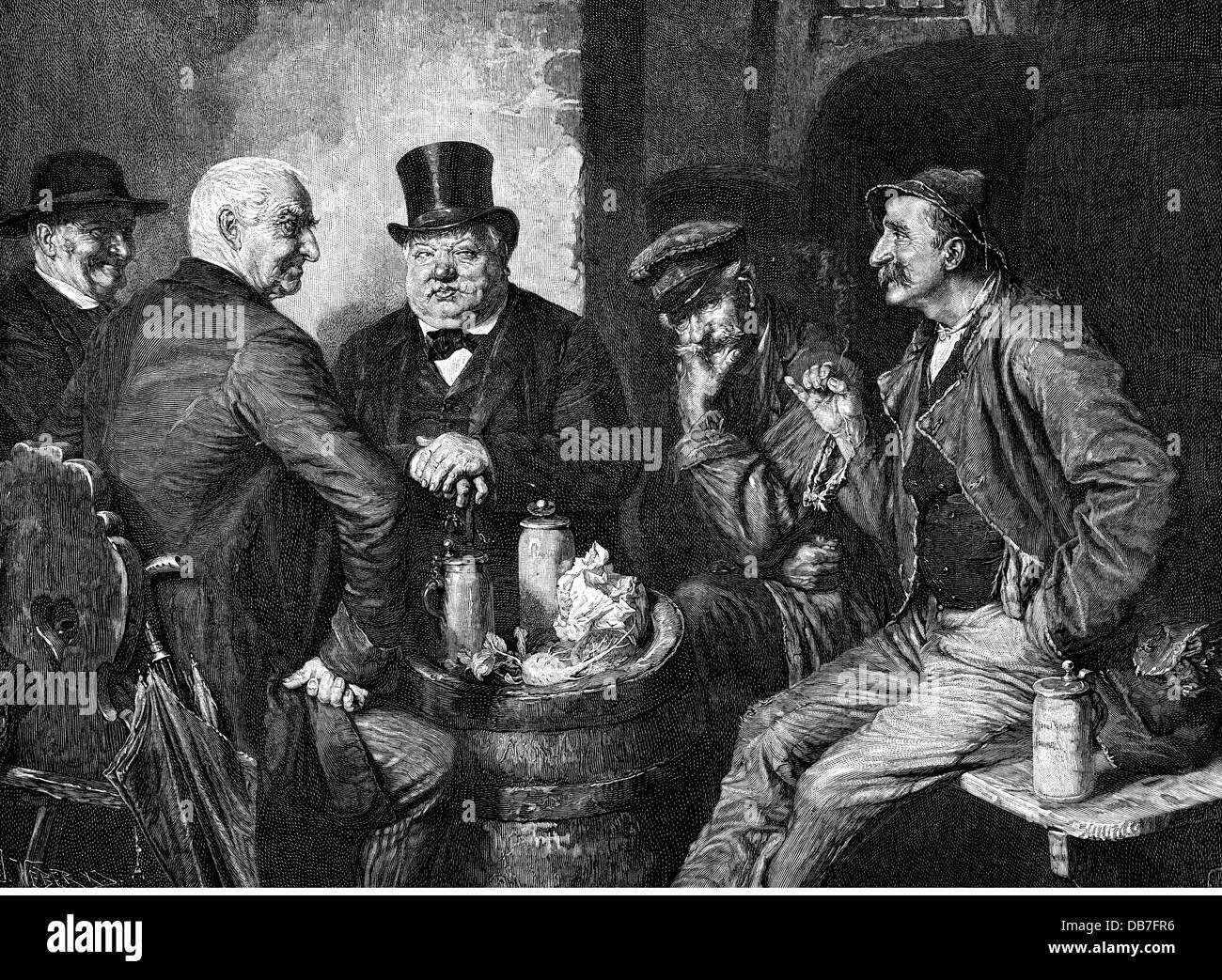 alcohol, beer, "Gallows humour" (Galgenhumor), after painting, by ...