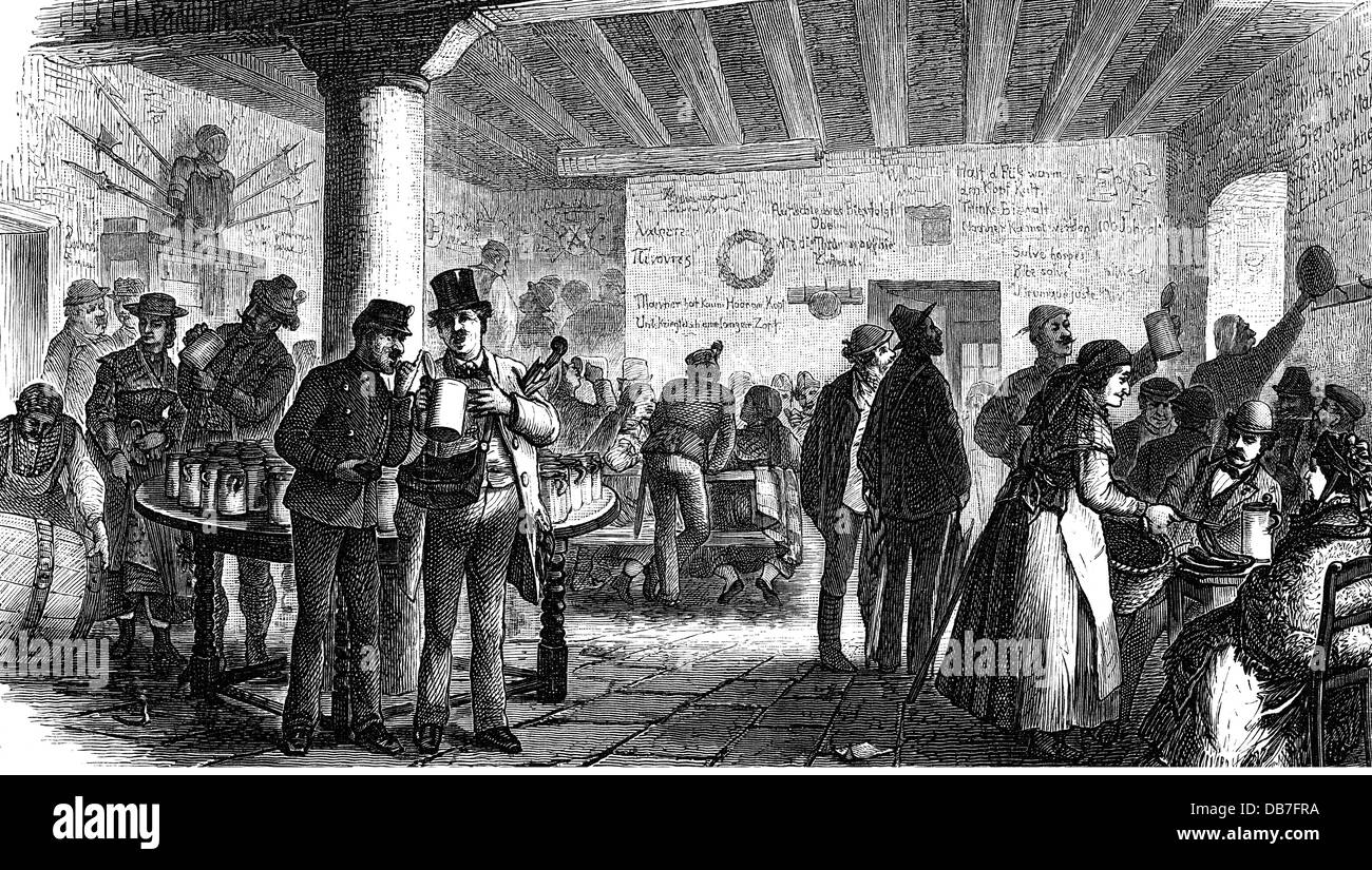 19th century pub interior Black and White Stock Photos & Images - Alamy