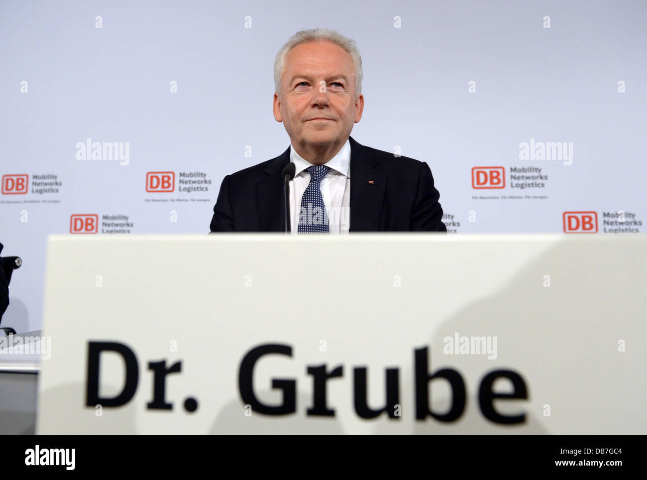 Chairman of German Railway Deutsche Bahn Ruediger Grube speaks during ...