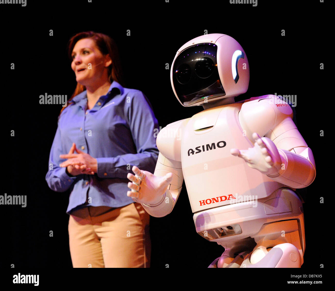 Honda's ASIMO robot performs walking, running, dancing, climbing stairs ...