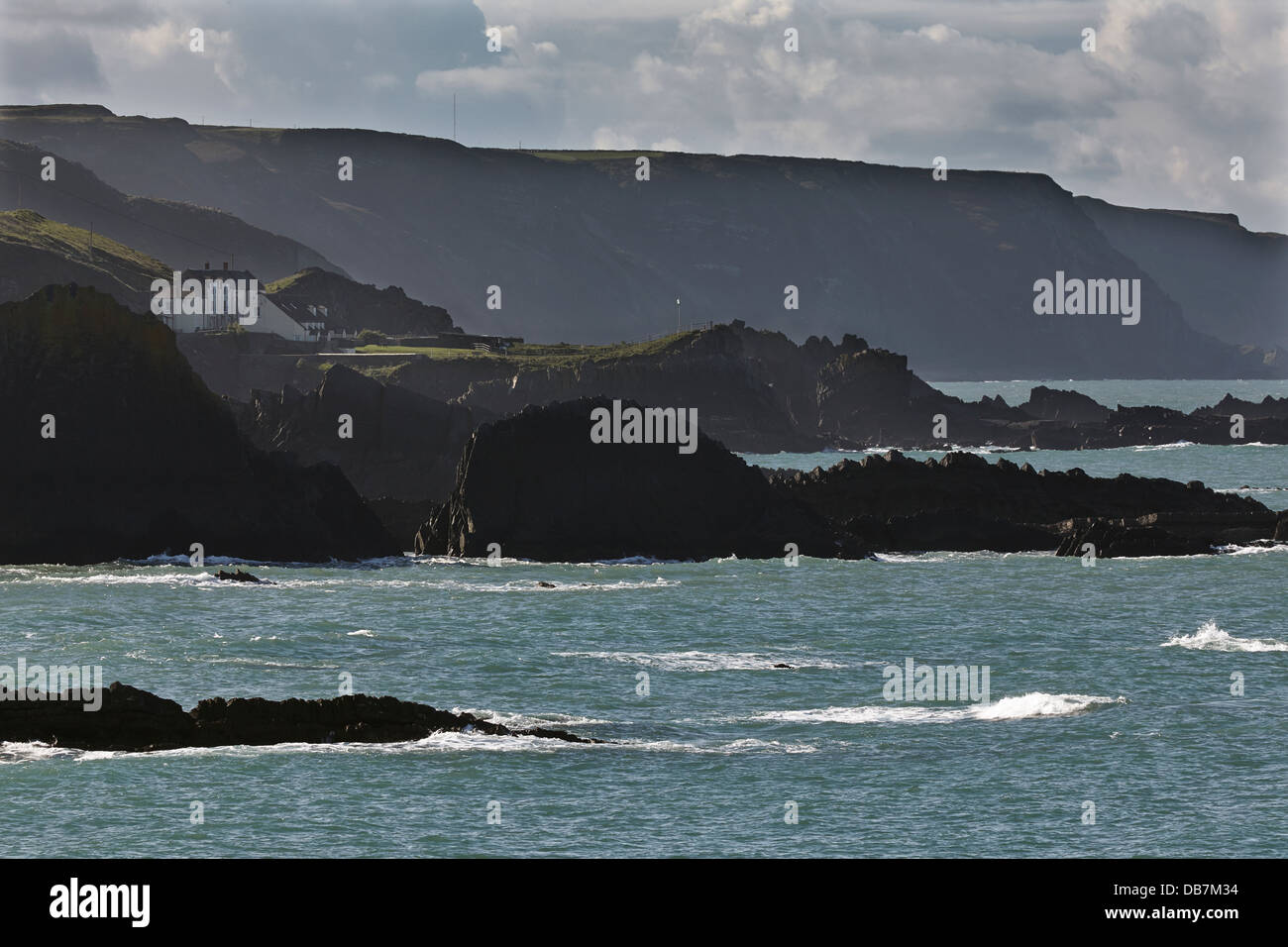 The rugged cliffs of the Atlantic coast, looking from near Hartland ...